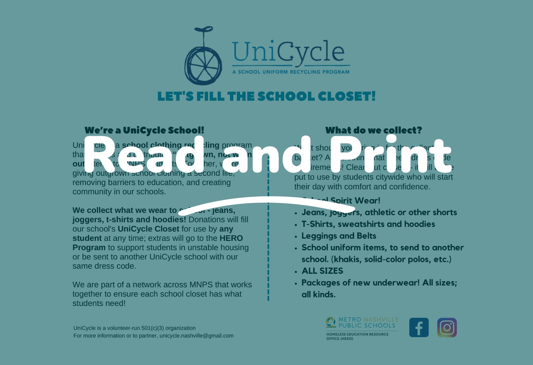 Uniform + Recycle = UniCycle! | Nashville Community Connections