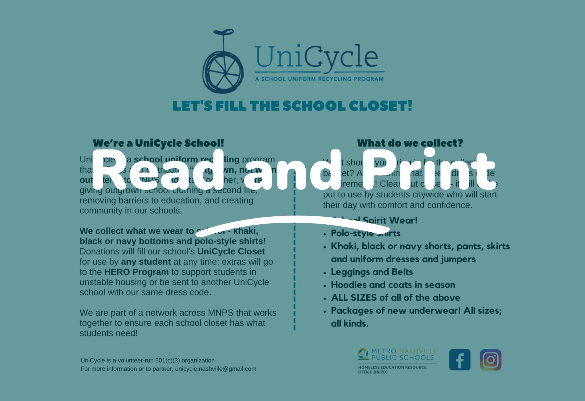 Uniform + Recycle = UniCycle! | Nashville Community Connections